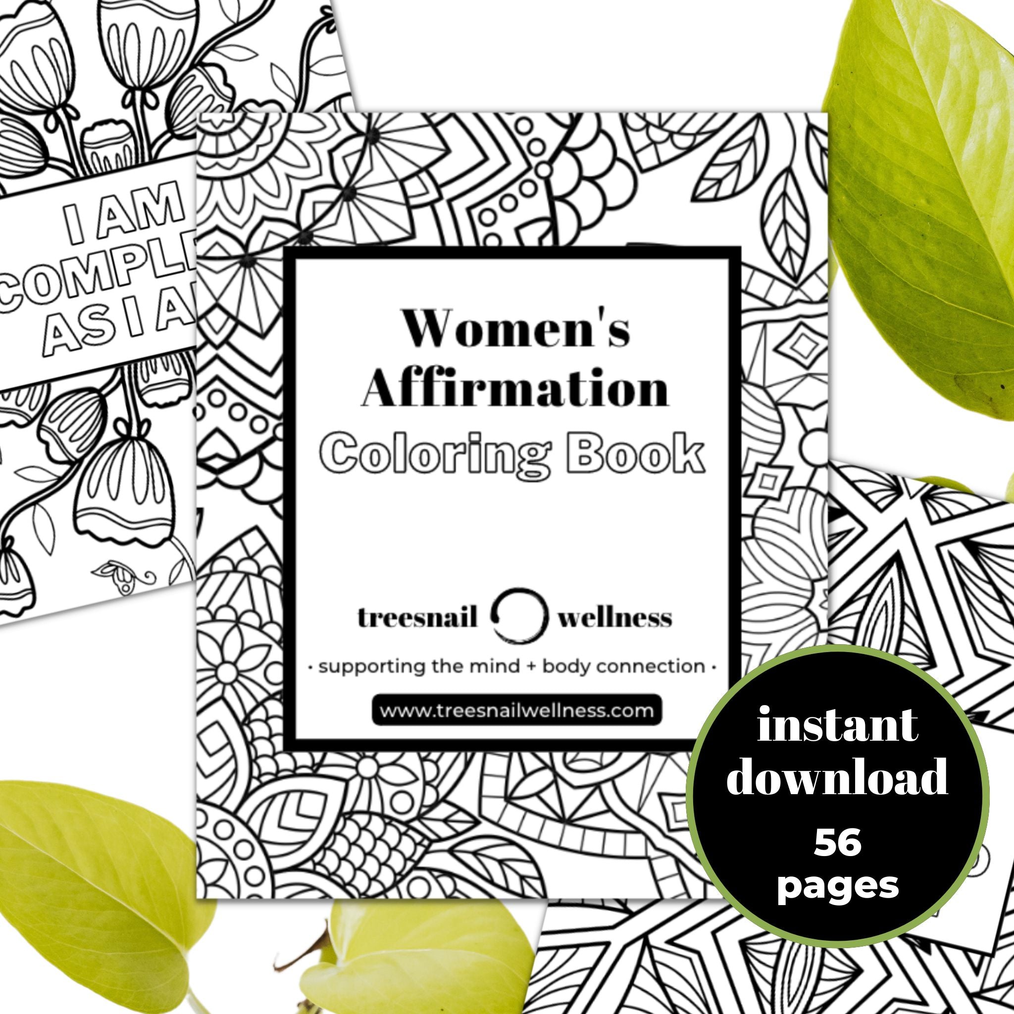 Affirmation Coloring Book for Women (Printable PDF) – Treesnail Wellness